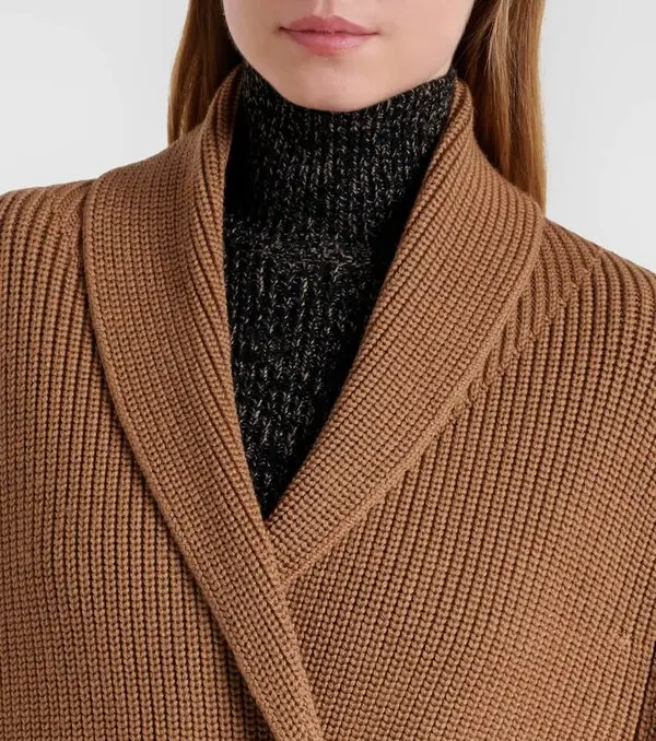 Max Mara Agenzia Double-breasted Virgin Wool Cape - Brown