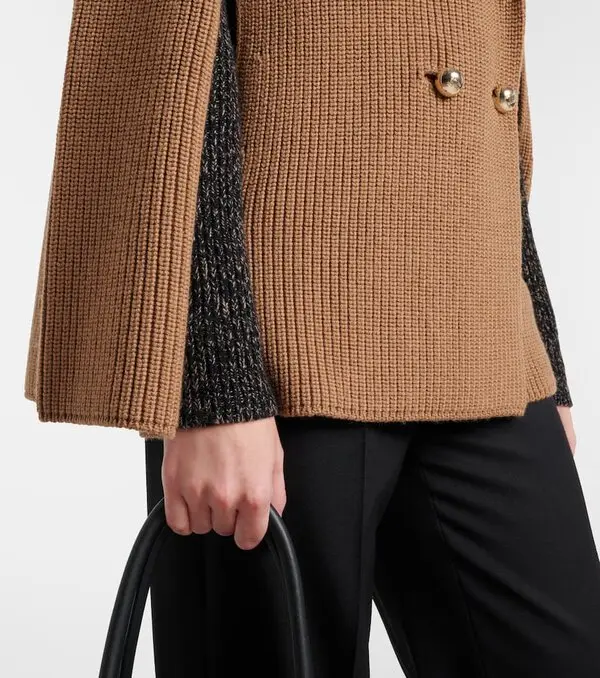 Max Mara Agenzia Double-breasted Virgin Wool Cape - Brown