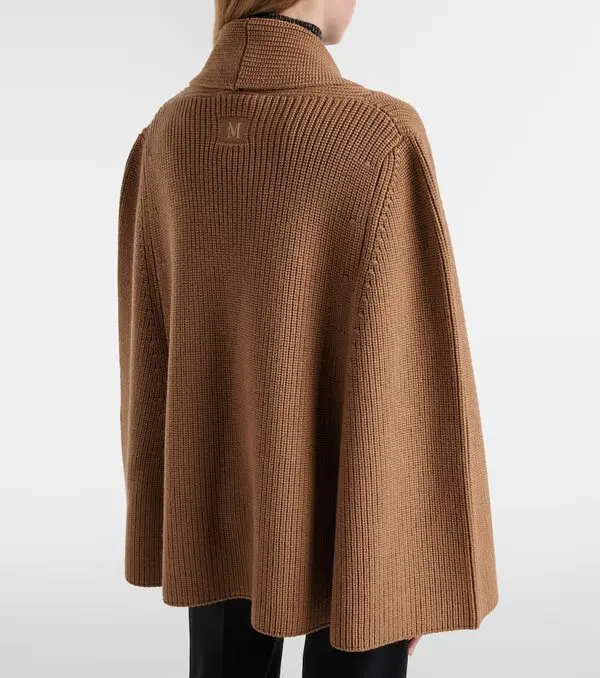 Max Mara Agenzia Double-breasted Virgin Wool Cape - Brown