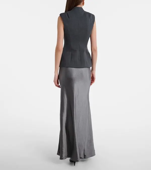 SELF-PORTRAIT Peplum Satin Gown