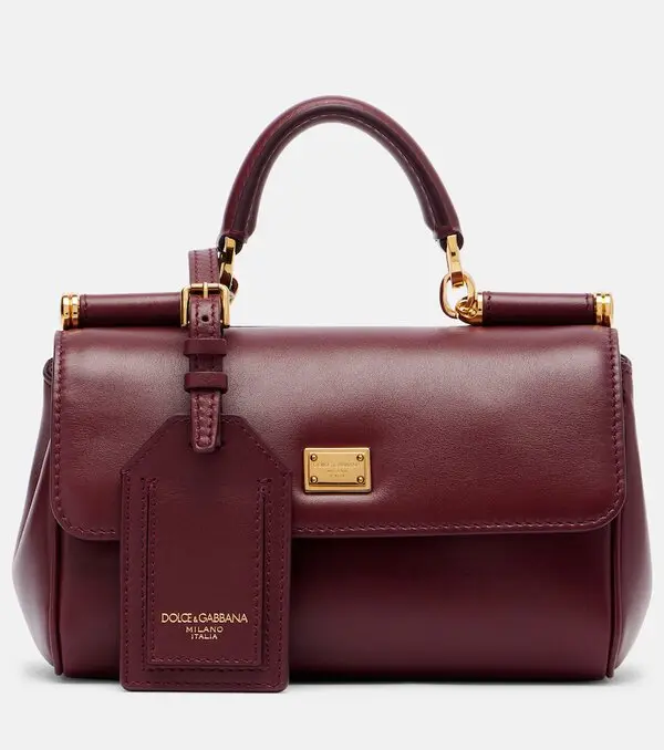 Dolce & Gabbana My Sicily Leather Tote Bag - Burgundy