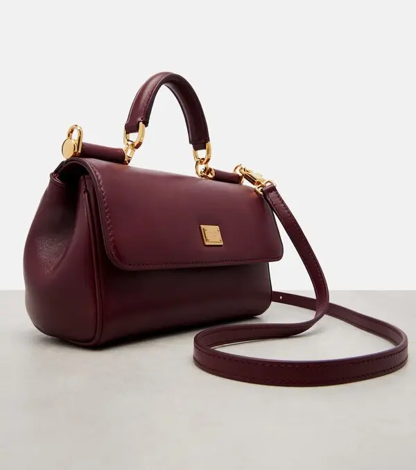 Dolce & Gabbana My Sicily Leather Tote Bag - Burgundy