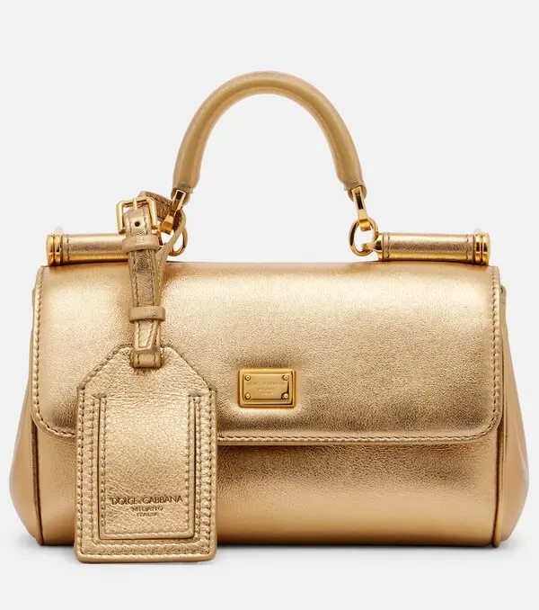 Dolce & Gabbana My Sicily Metallic Leather Tote Bag - Gold