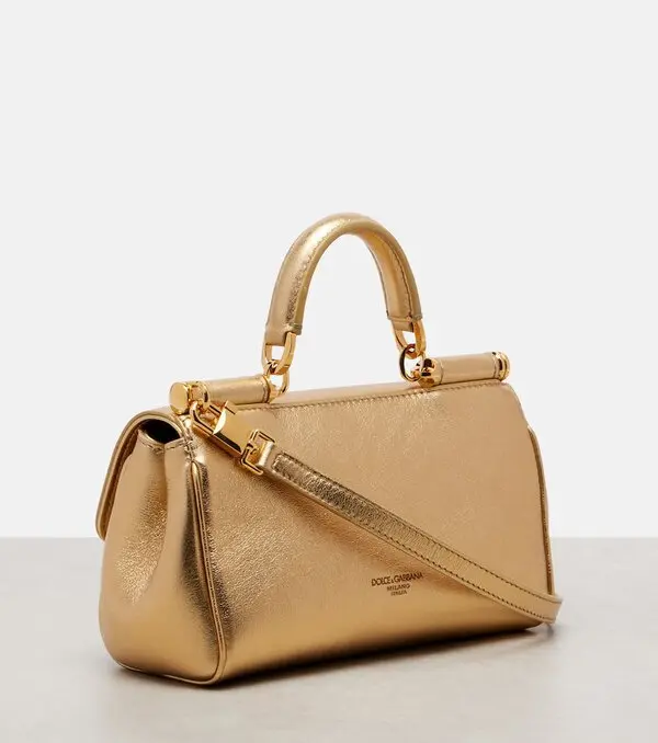 Dolce & Gabbana My Sicily Metallic Leather Tote Bag - Gold