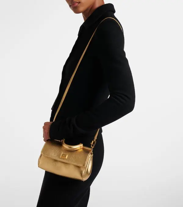 Dolce & Gabbana My Sicily Metallic Leather Tote Bag - Gold