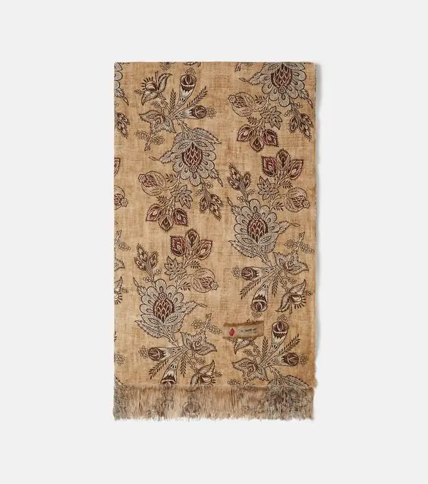 THE HOUSE OF LYRIA Tormento Floral Linen Tablecloth - Brown