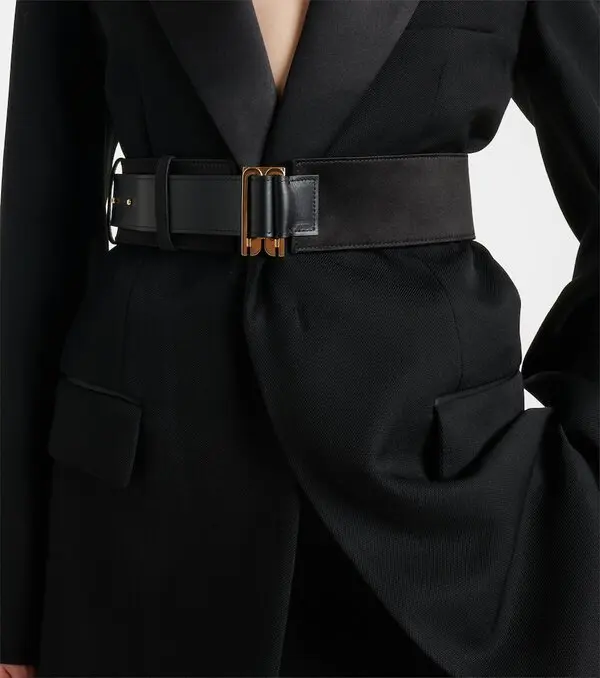 Victoria Beckham Wide Leather Belt - Black