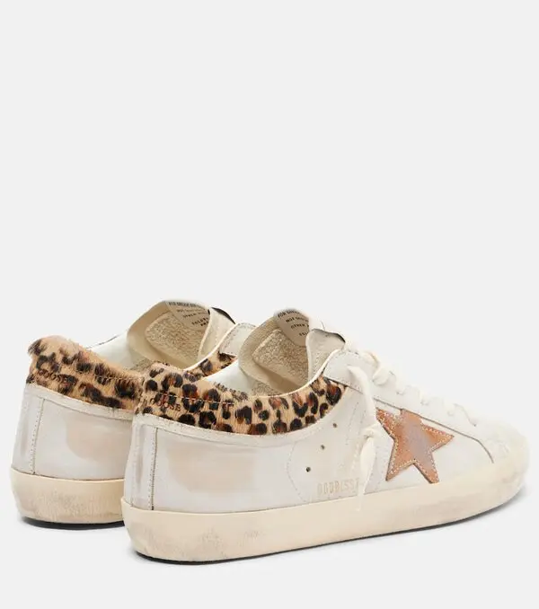 GOLDEN GOOSE Super-star Calf Hair-trimmed Suede Sneakers - White