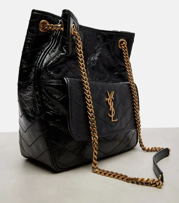Saint Laurent Niki Small Leather Tote Bag - Black