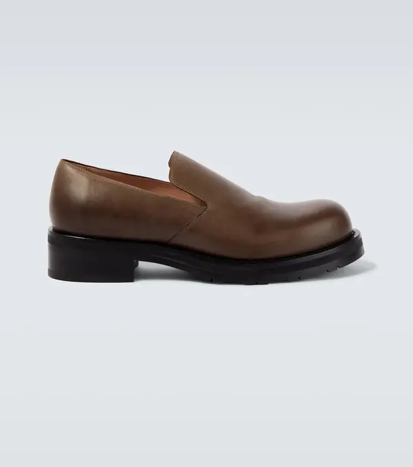 THE ROW Leather Slip-on Shoes - Brown