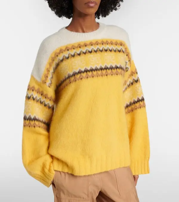 GANNI Fair Isle Alpaca And Wool-blend Intarsia Sweater