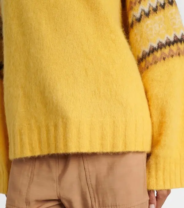 GANNI Fair Isle Alpaca And Wool-blend Intarsia Sweater