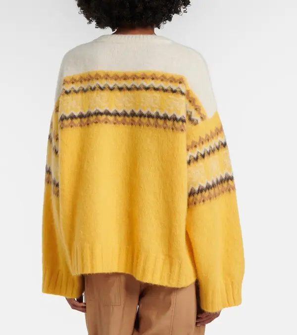 GANNI Fair Isle Alpaca And Wool-blend Intarsia Sweater