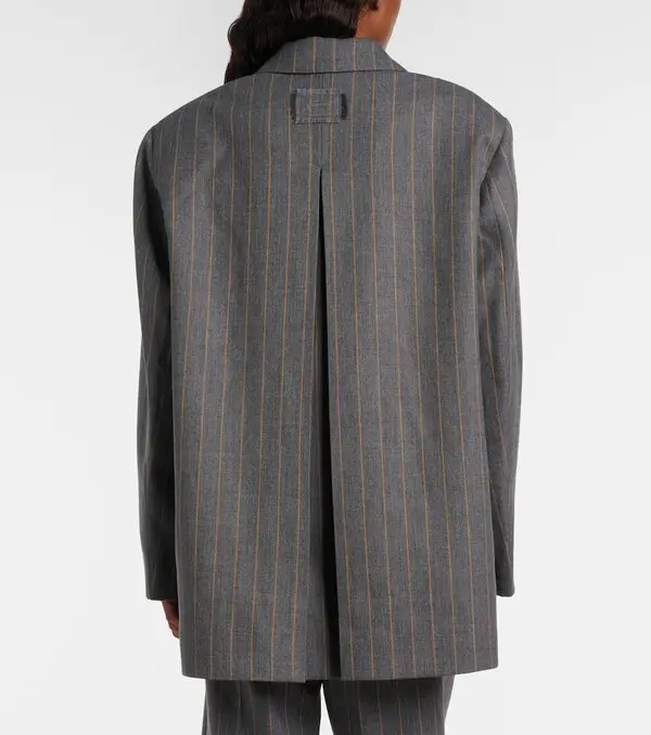 GANNI Pinstripe Blazer - Grey