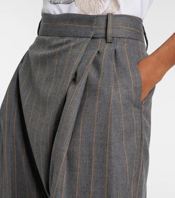 GANNI Pinstripe Wrap Shorts