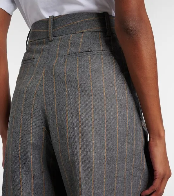 GANNI Pinstripe Wrap Shorts