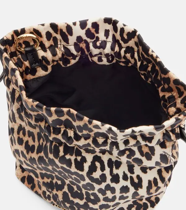 GANNI Leopard-print Pouch - Brown