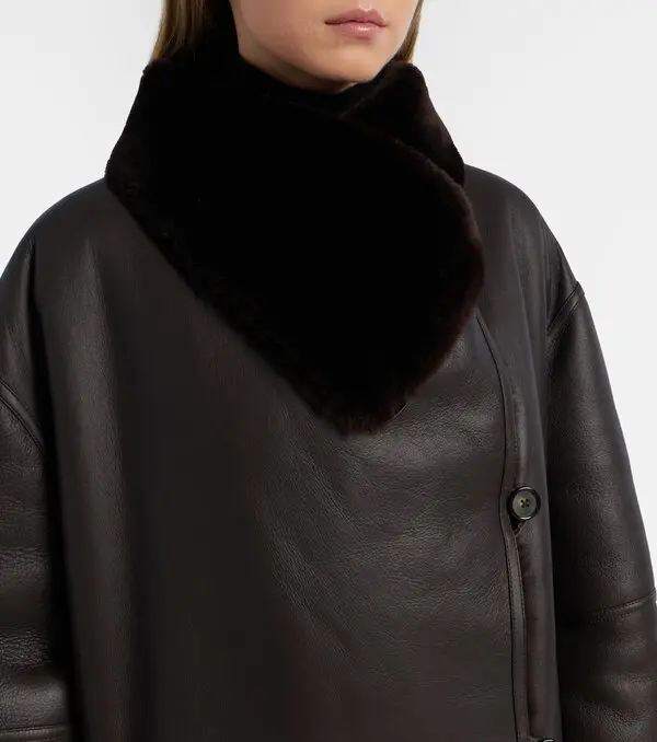 TOTEME Shearling-lined Leather Overcoat - Brown