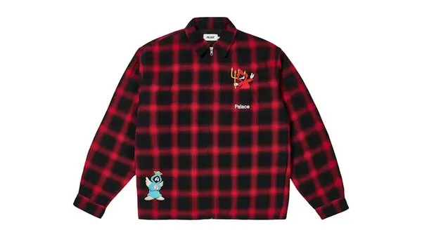 PALACE Zip Up Shirt - Red