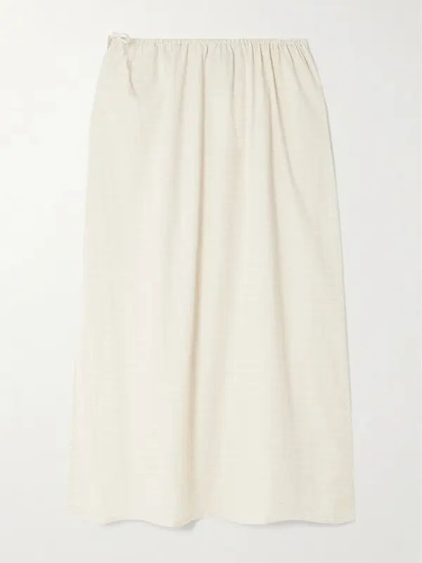 DEIJI STUDIOS Checked Organic Cotton-poplin Midi Skirt