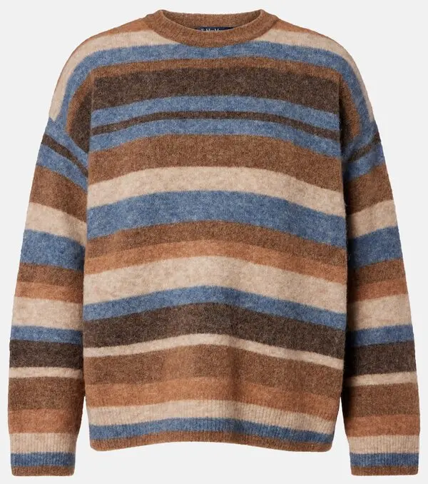 Max Mara Volare Striped Alpaca-blend Sweater