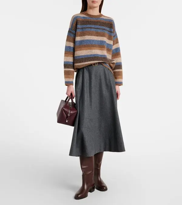 Max Mara Volare Striped Alpaca-blend Sweater
