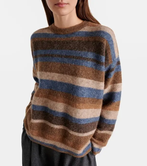 Max Mara Volare Striped Alpaca-blend Sweater
