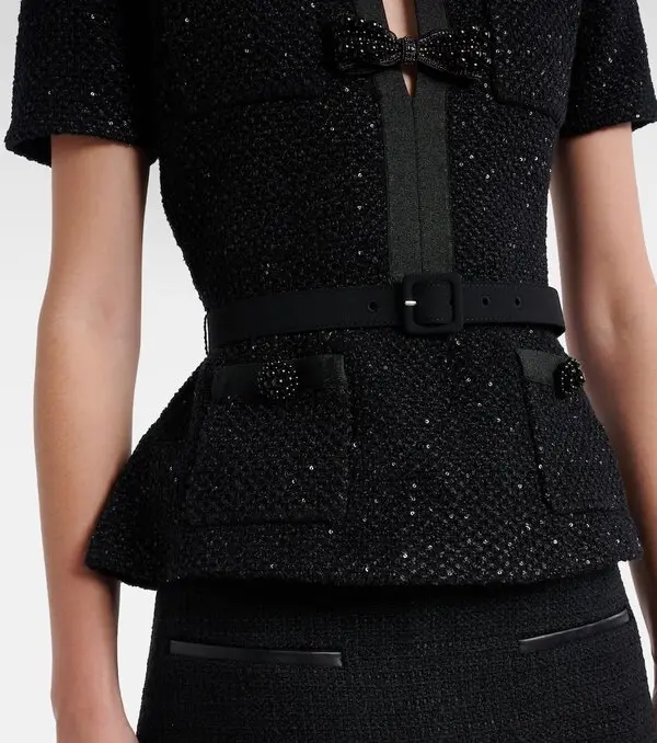 SELF-PORTRAIT Sequined Knitted Top