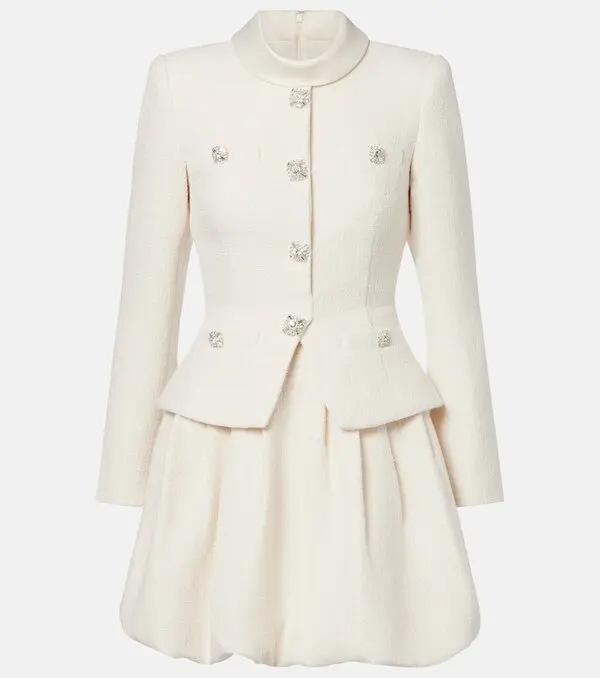 SELF-PORTRAIT Embellished Tweed Minidress