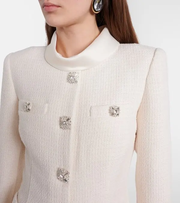 SELF-PORTRAIT Embellished Tweed Minidress