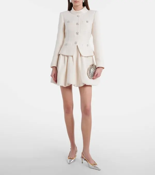 SELF-PORTRAIT Embellished Tweed Minidress