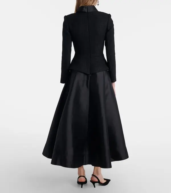 SELF-PORTRAIT Boucle Taffeta Midi Dress