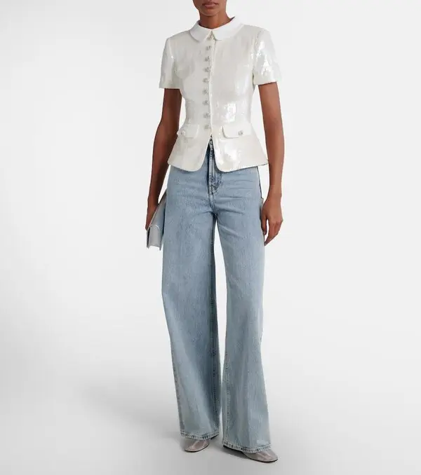SELF-PORTRAIT Sequined Top