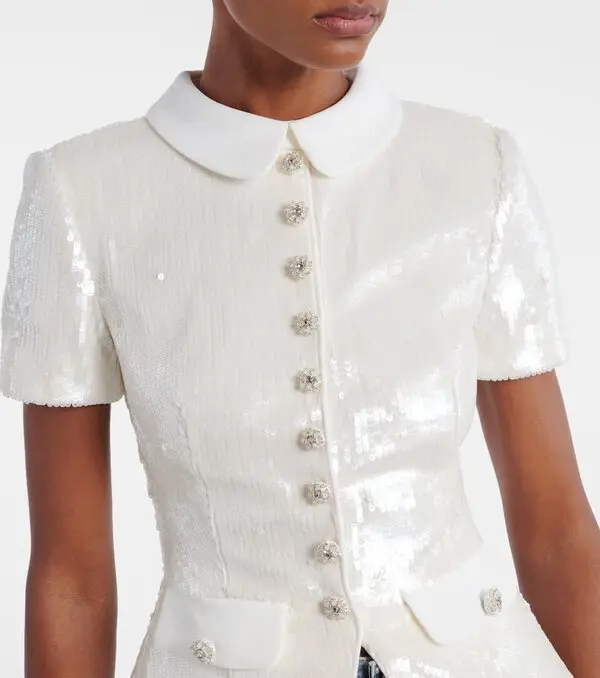 SELF-PORTRAIT Sequined Top
