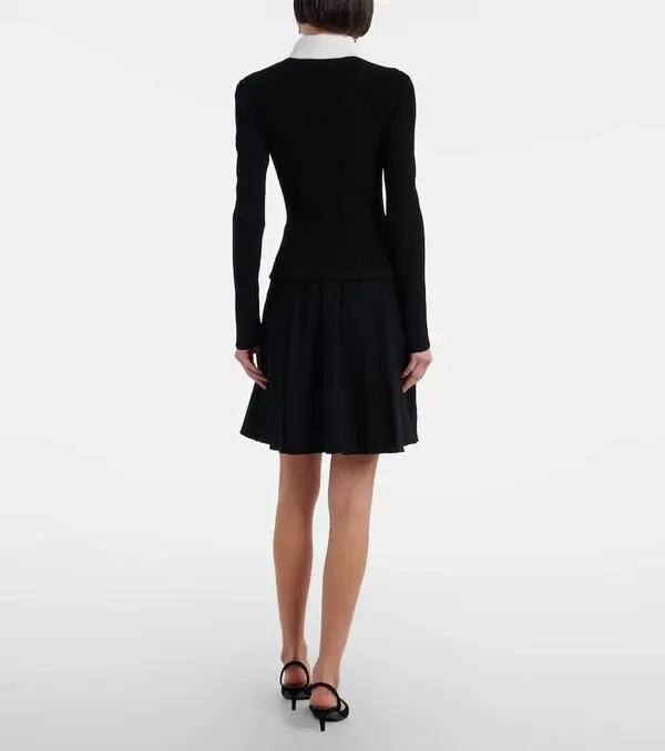 SELF-PORTRAIT Embellished Pleated Mini Dress