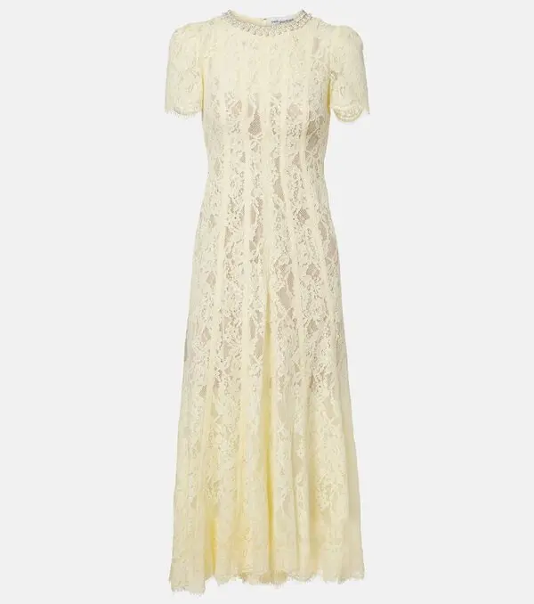 SELF-PORTRAIT Embellished Lace Midi Dress