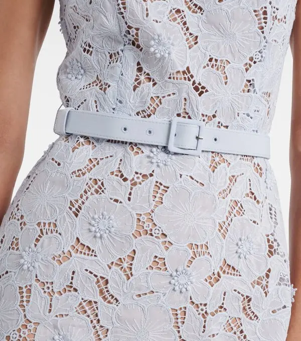SELF-PORTRAIT Floral Guipure Lace Midi Dress