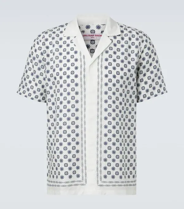 Orlebar Brown Maitan Printed Bowling Shirt - White