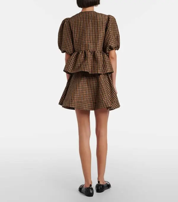GANNI Checked Mini Skirt