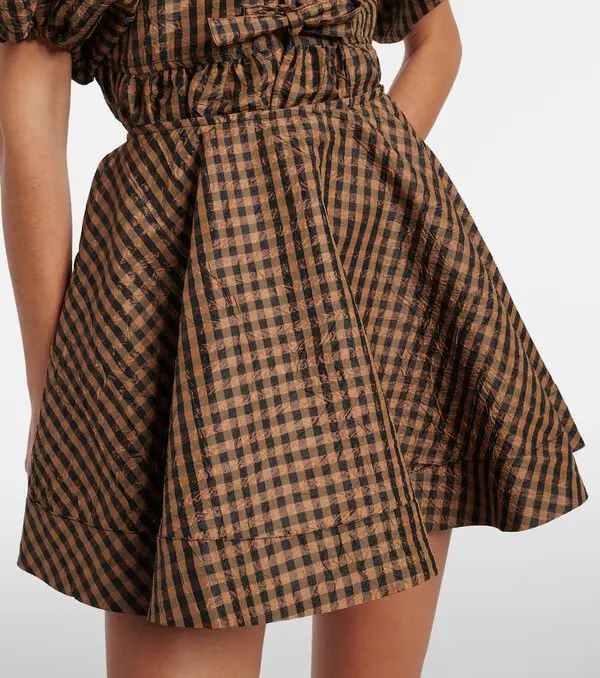 GANNI Checked Mini Skirt