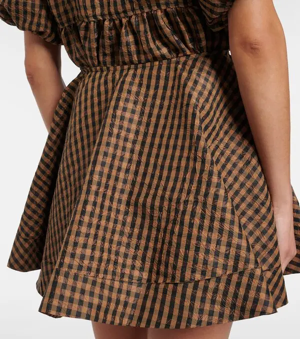 GANNI Checked Mini Skirt