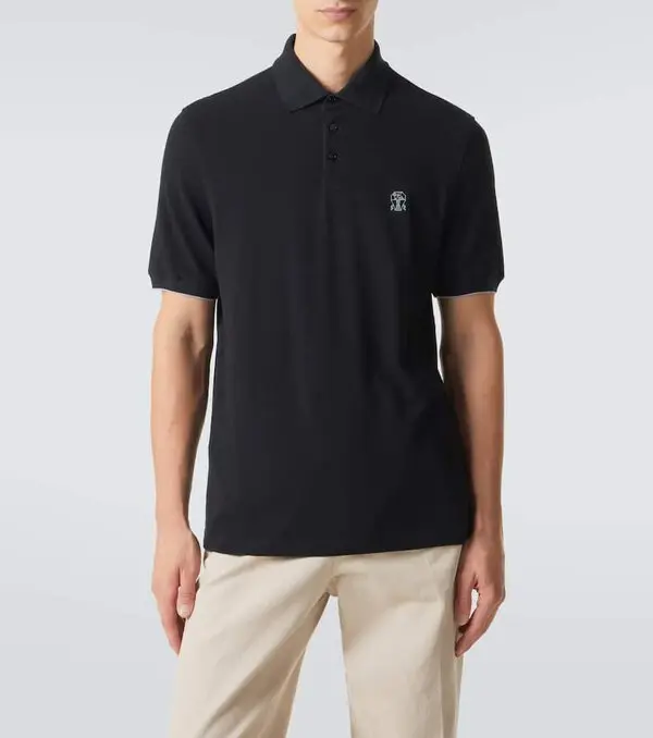 Brunello Cucinelli Logo Cotton Polo Shirt