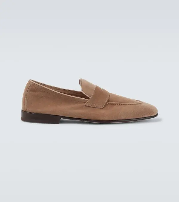 Brunello Cucinelli Suede Penny Loafers