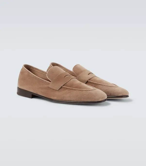 Brunello Cucinelli Suede Penny Loafers