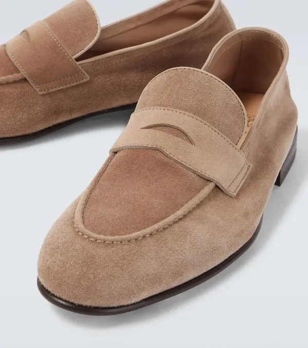 Brunello Cucinelli Suede Penny Loafers