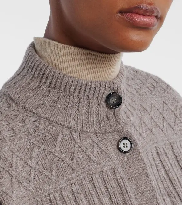 Altuzarra Amory Cable-knit Wool-blend Cardigan - Grey