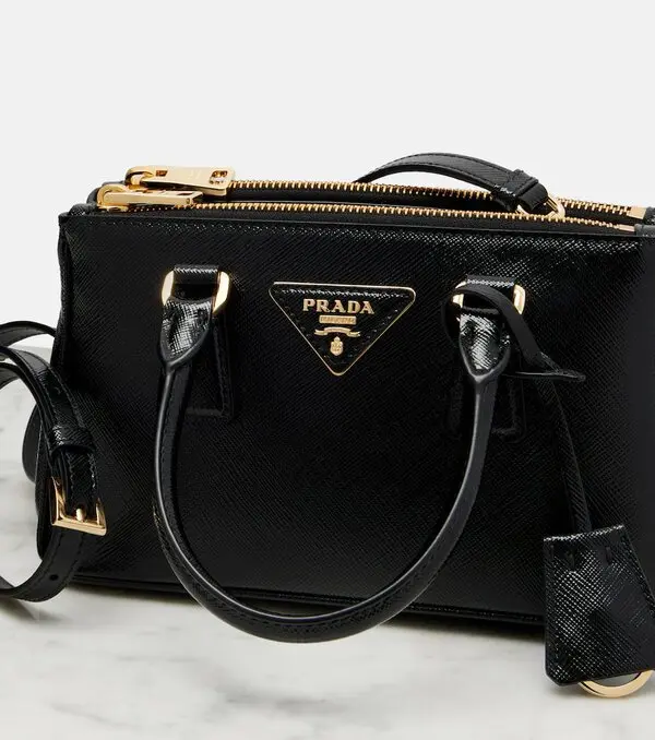 Prada Galleria Leather Top Handle Bag - Black