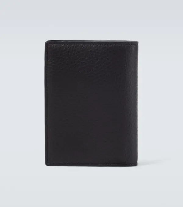 Saint Laurent Tiny Cassandre Leather Bi-fold Wallet - Blue
