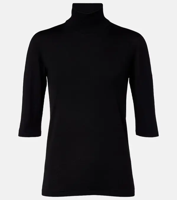 Max Mara Virgin Wool Turtleneck Sweater - Black
