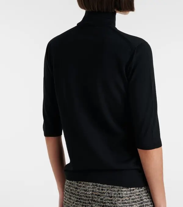 Max Mara Virgin Wool Turtleneck Sweater - Black